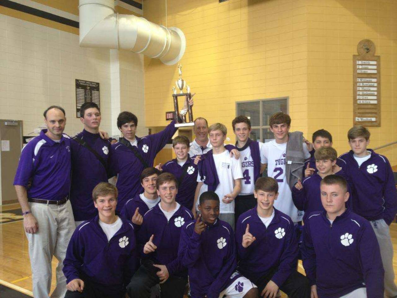 Middle School boys' basketball team goes undefeated, wins championship