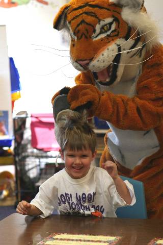 The Tiger Visits Lower School Classes