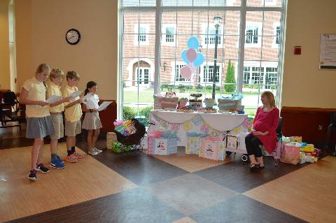 5th Grade Showers the Fine Twins