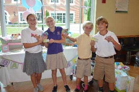 5th Grade Showers the Fine Twins