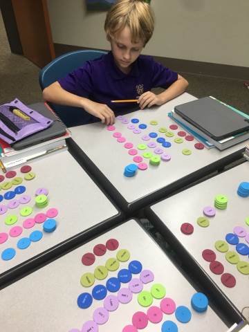 5th Grade Builds Numbers Using Place Value Chips
