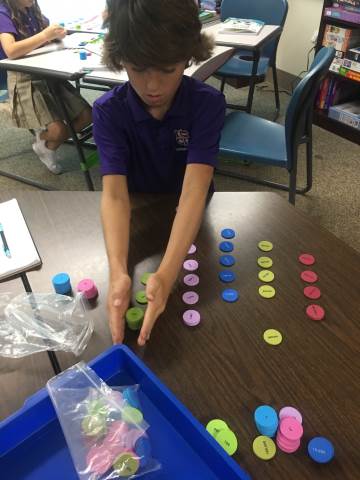 5th Grade Builds Numbers Using Place Value Chips