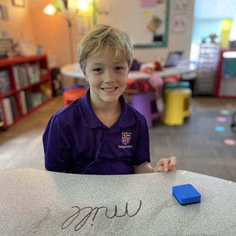 1st-Graders Work on Cursive